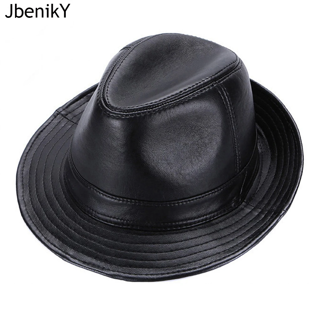 New-Men-Real-Genuine-Sheepskin-Leather-Cowboy-Hats-Fashion-New-Style ...