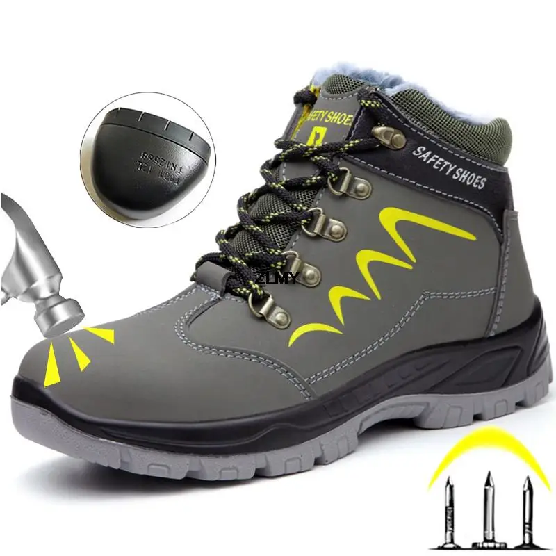 ZLMY-Men-Steel-Toe-Shoes-High-Top-Work-Boots-Indestructible-Safety ...