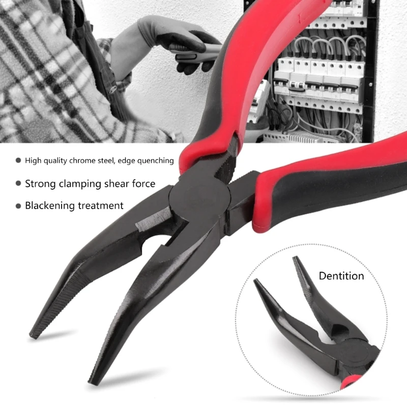Rustproof-Curved-Nose-Pliers-6-Inch-Needle-Nose-Pliers-Wire-Cutting-Pliers-Stripping-Tools ...
