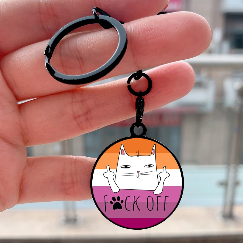 Moda-lgbt-l-sbica-orgulho-pino-branco-gato-tag-chave-motocicletas ...