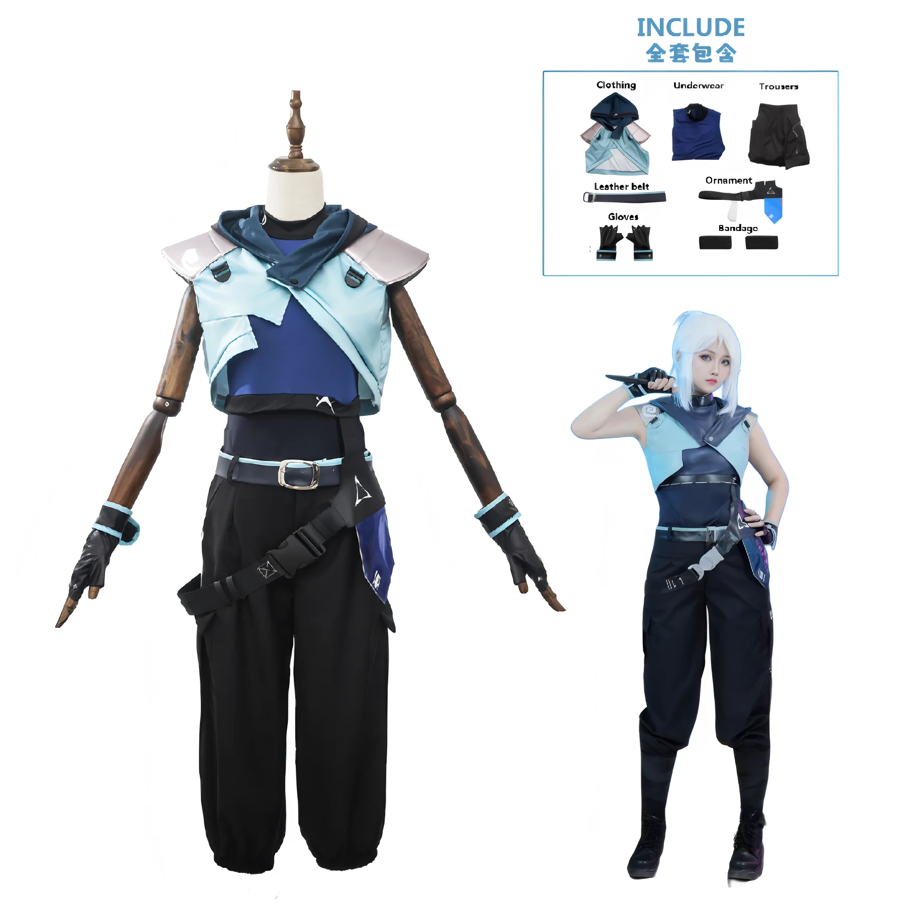 Juego Valorant Jett Cosplay disfraz peluca mujer trajes de Halloween ...