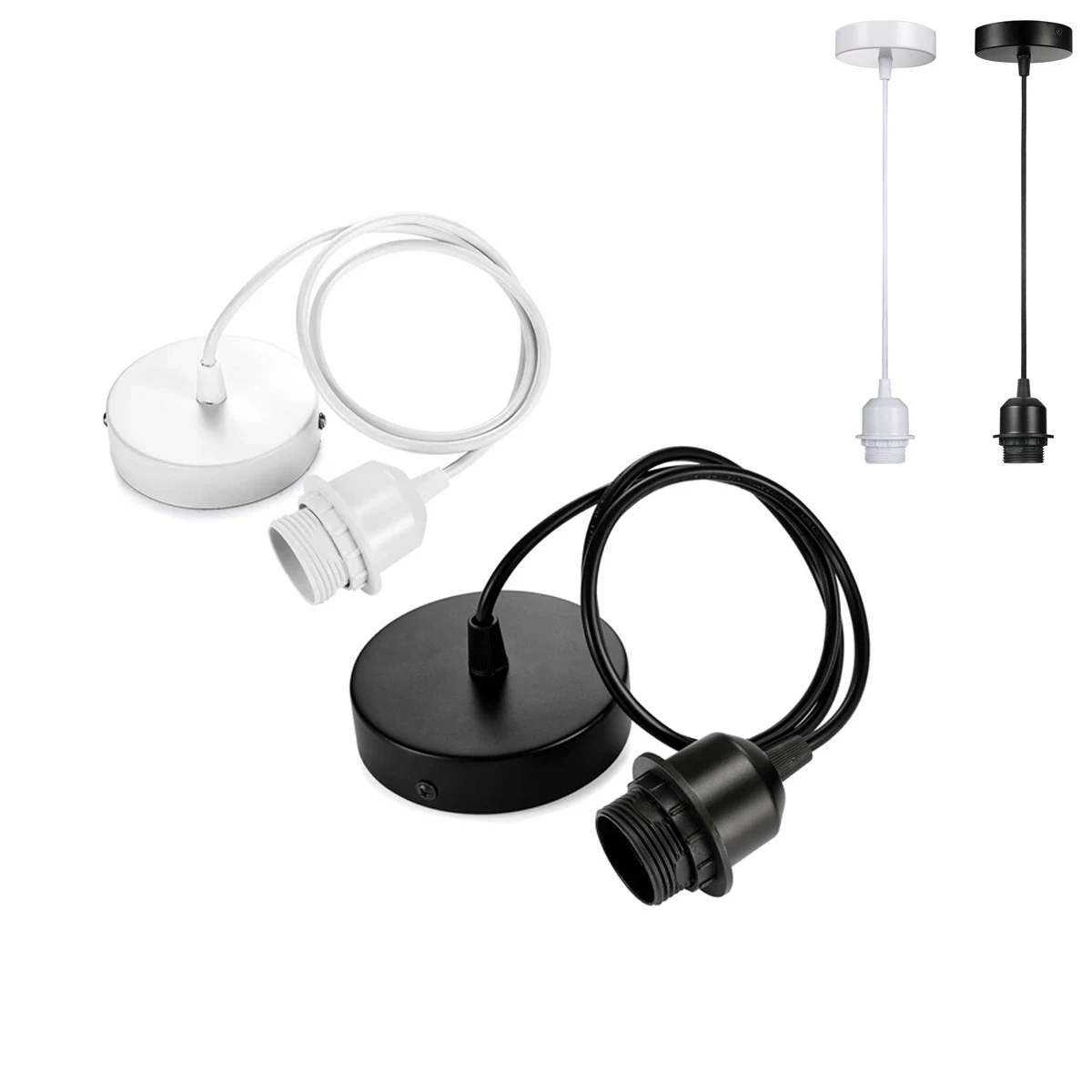 Extension Hanging Lantern Cord Cable E27 Socket With Ceiling Plate For ...