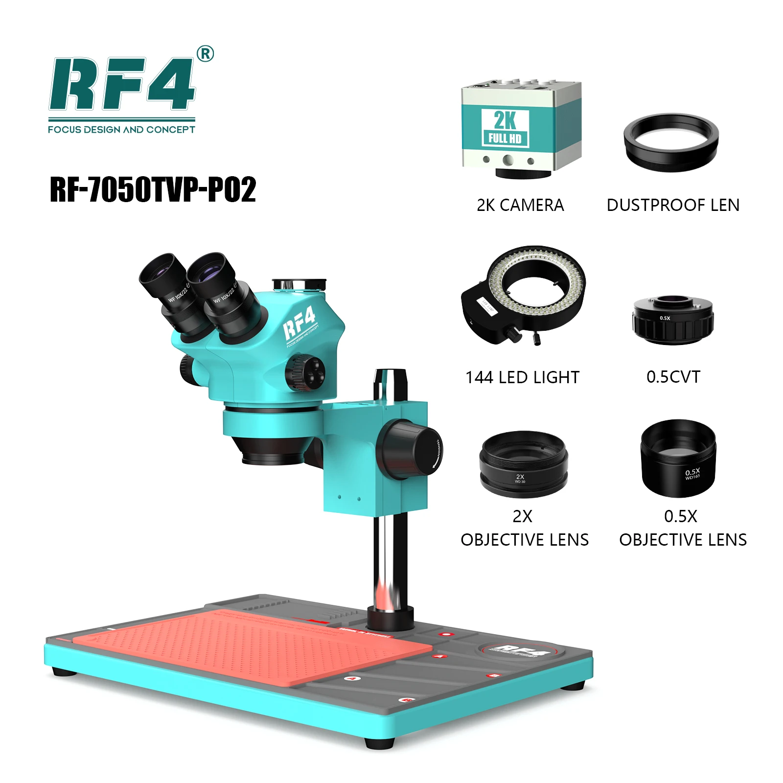 Rf4 3.5-100x Hdmi 2k Trinocular Stereo Magnifying 0.5x 2x Barlow Lens ...
