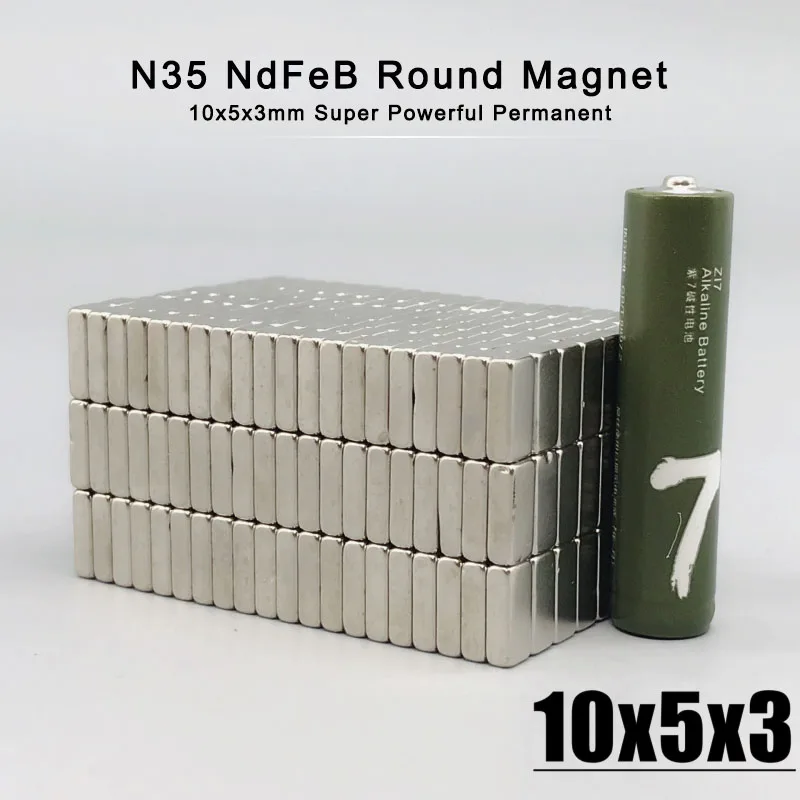 20-200pcs-Size-10x5x3mm-NdFeB-N35-Magnets-Imanes-Super-Strong-Neodymium ...