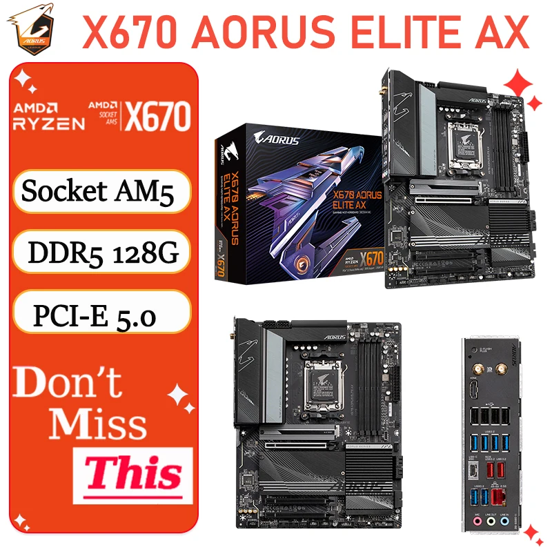 AM5-Gigabyte-X670-AORUS-ELITE-AX-Motherboard-DDR5-AMD-Socket-AM5-AMD ...