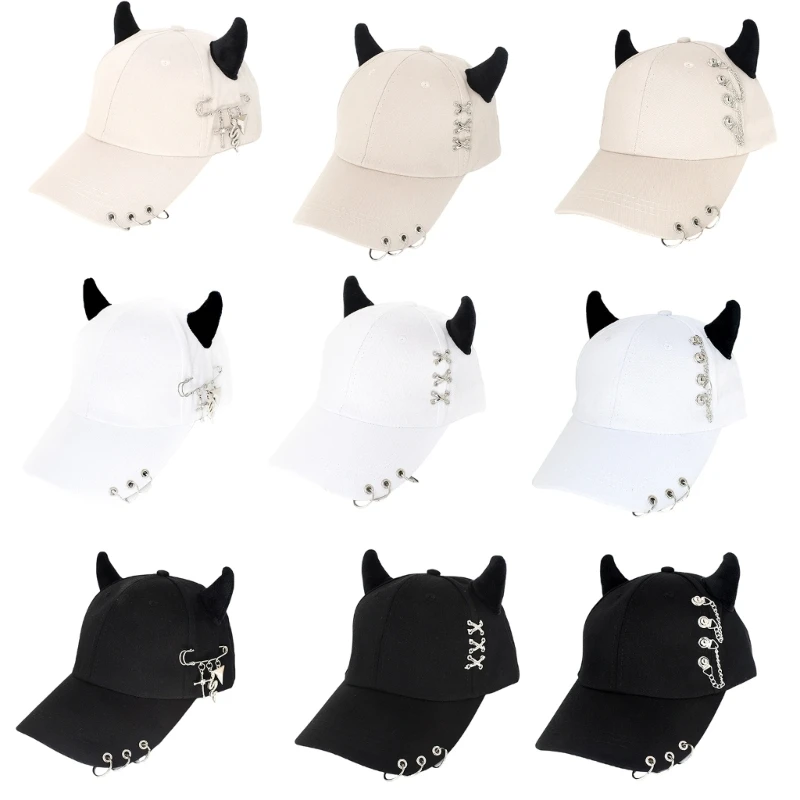 Fashion Streetwear Caps Baseball Caps With Metal Rings Adjustable Strap ...