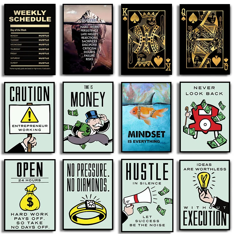 Time-Is-Money-Inspirational-Quote-Painting-Make-Money-Monopoly ...