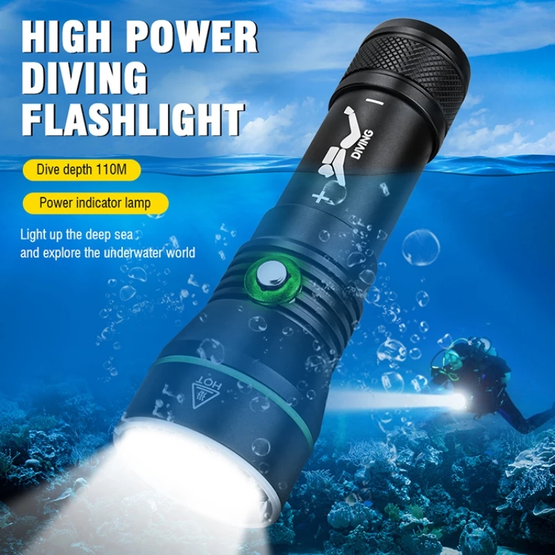 XHP50-2-Led-Flashlight-100m-Underwater-Most-Powerful-Professional ...