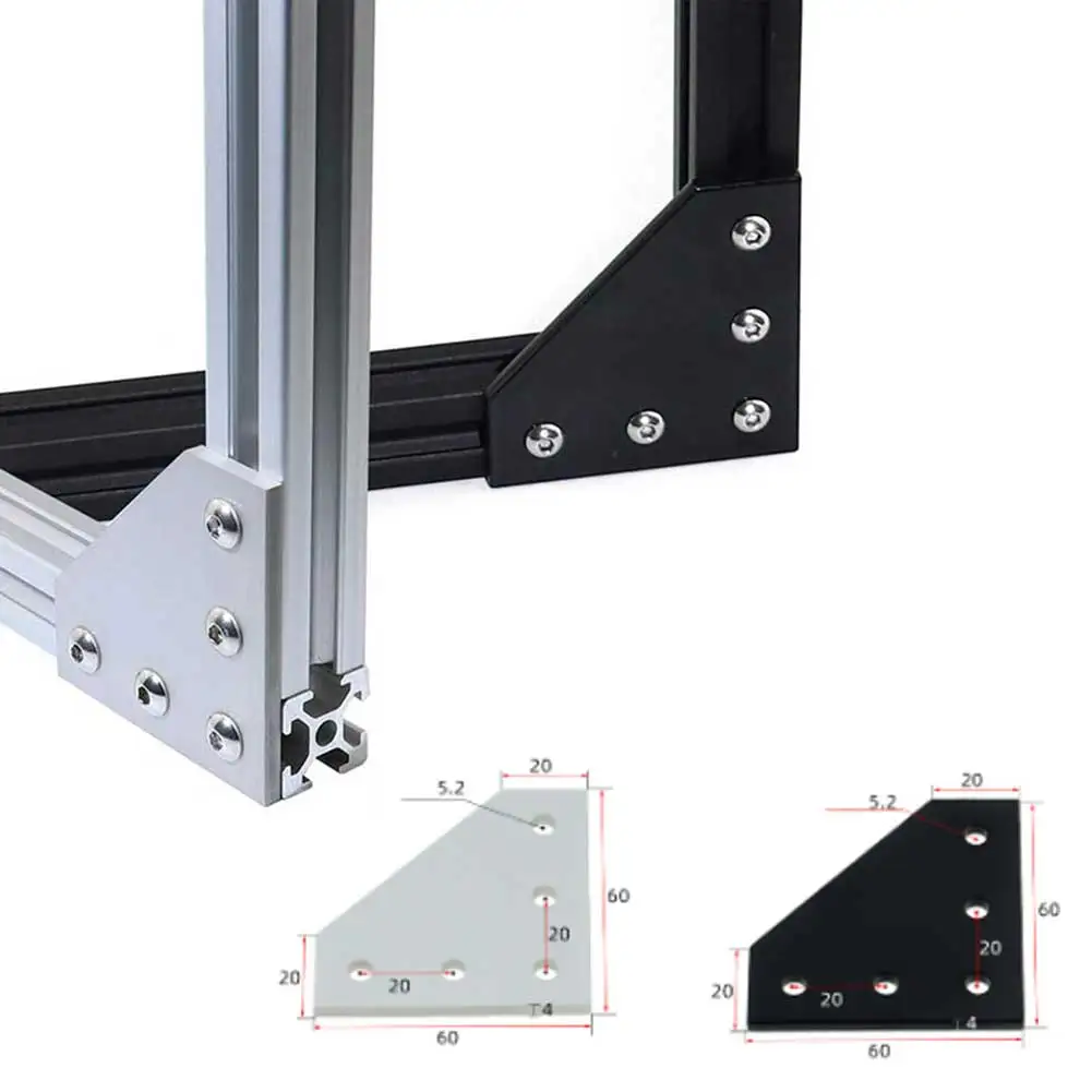 Joint-Board-Plate-Corner-Angle-Bracket-For-2020-Aluminum-Profile-5Hole ...