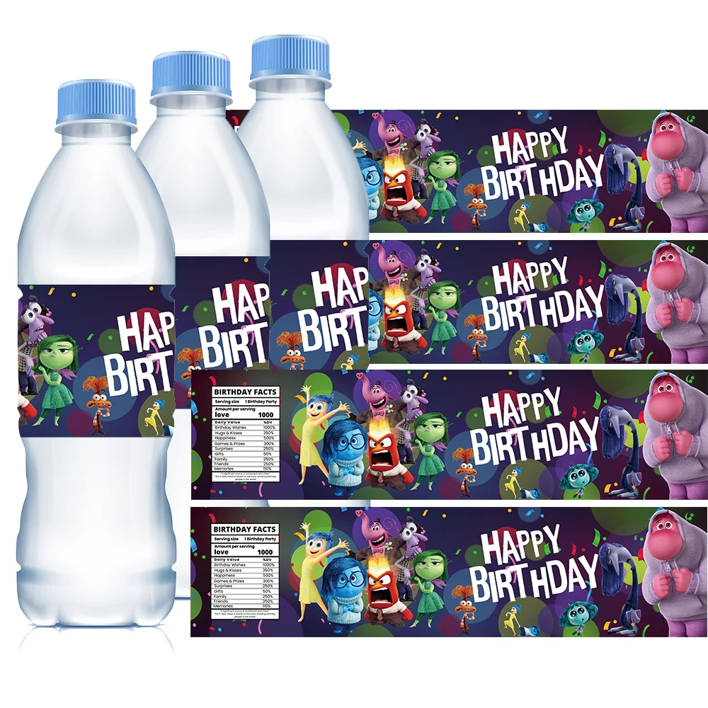 Etiquetas-adhesivas-para-botellas-de-agua-Inside-Out-de-Disney-decoraci ...