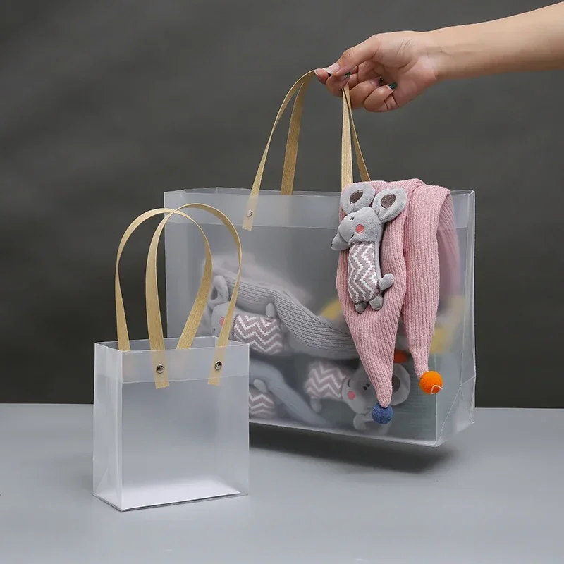 10PCS semi transparent frosted hard plastic packaging gift bags ...