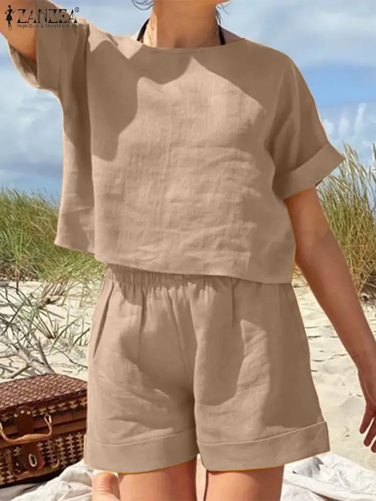 ZANZEA-Summer-Short-Sets-Two-Piece-Sets-Womens-Outifits-Fashion-Short ...