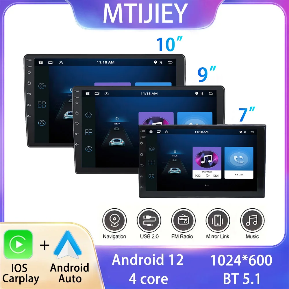 Android-12-CarPlay-car-radio-Android-Auto-GPS-multimedia-player-2-DIN ...