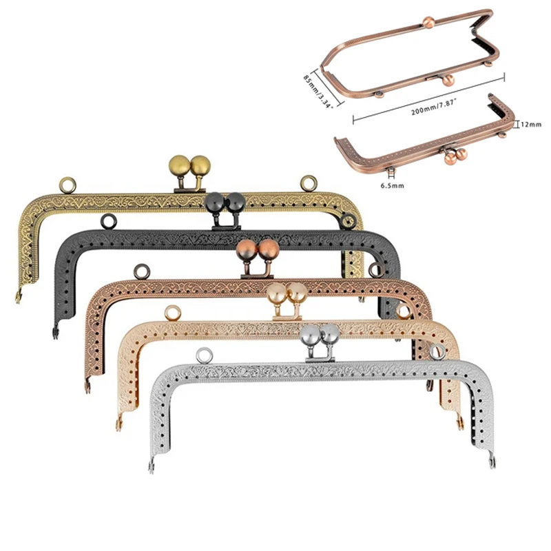 Vintage Pattern Purse Frame 20cm Kiss Clasp Lock Metal Purse Clasp ...