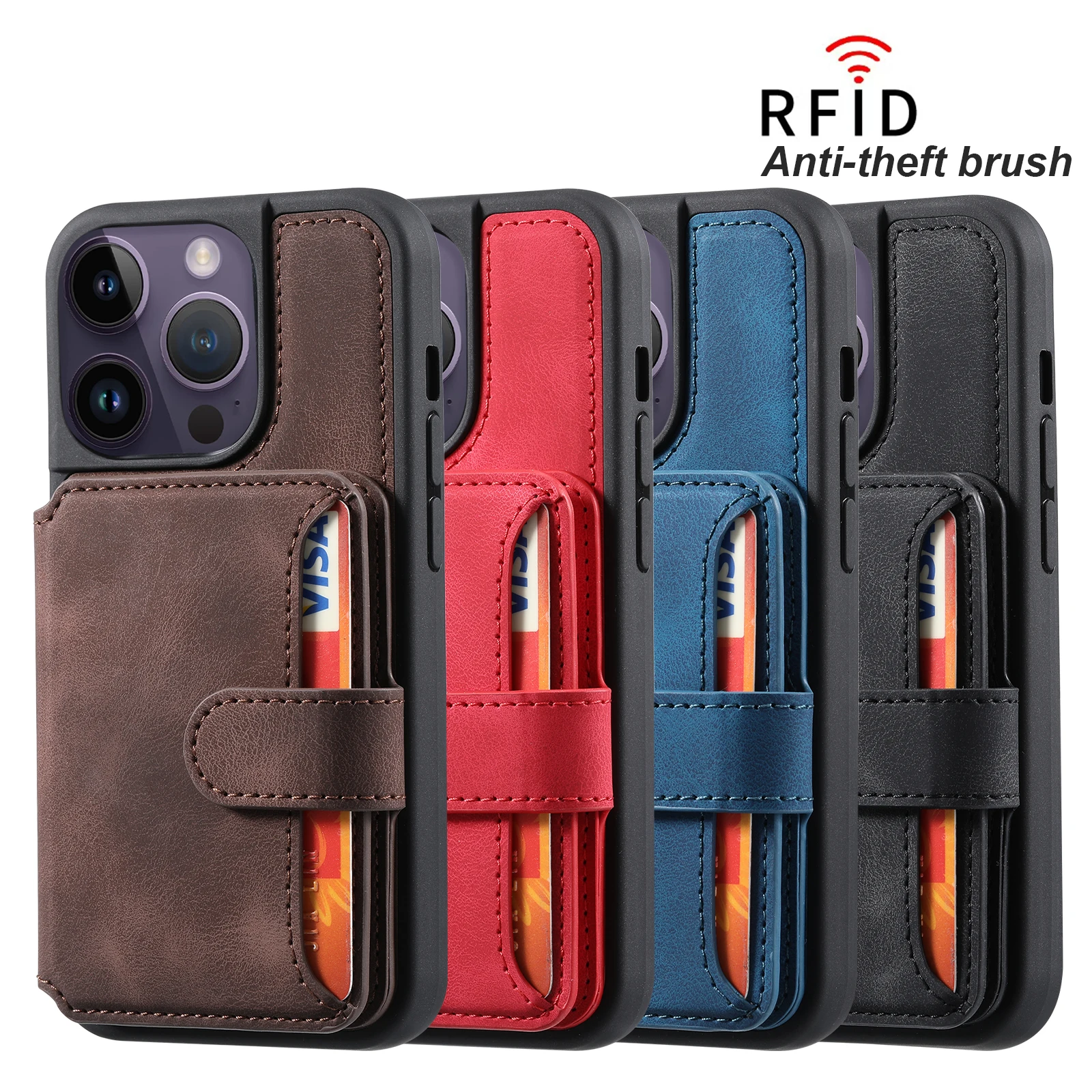 Business-Wallet-RFID-Cards-Solt-Phone-Case-For-iPhone-14-15-Pro-Max ...