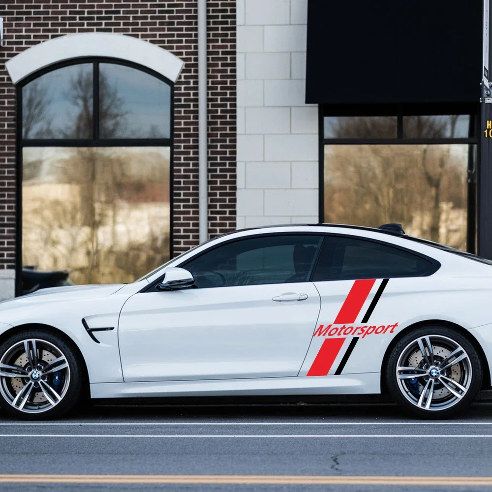 2pcs Car Side Stripe Stickers Auto Vinyl Wrap Funny Decals Tuning ...