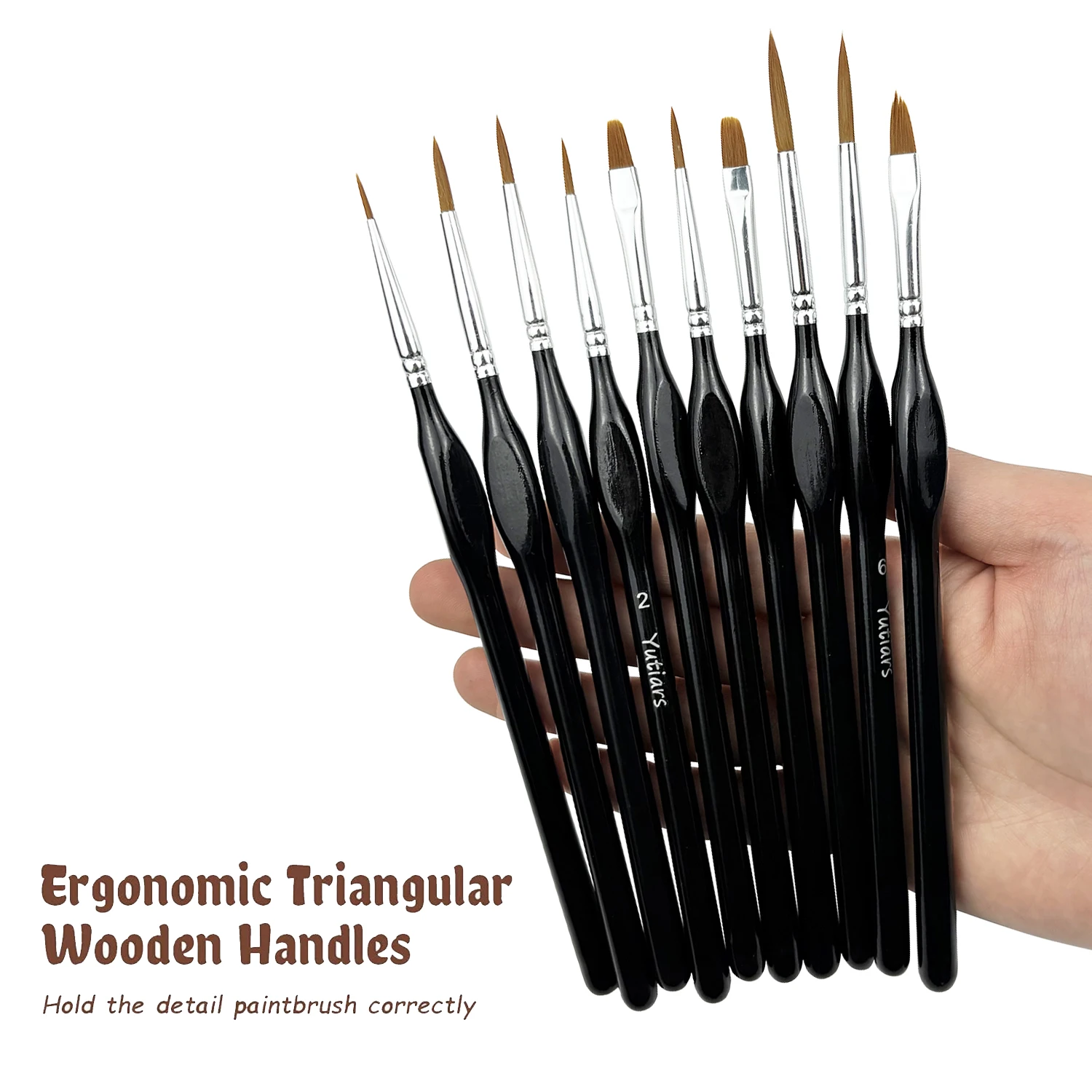 Miniature Paint Brushes, 10pcs Micro Detail Paint Brushes for Model ...
