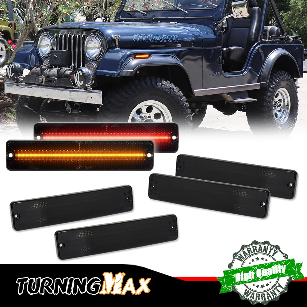 Car Front/Rear LED Fender Side Marker Lights For Jeep CJ5/CJ6/CJ7/J10 ...
