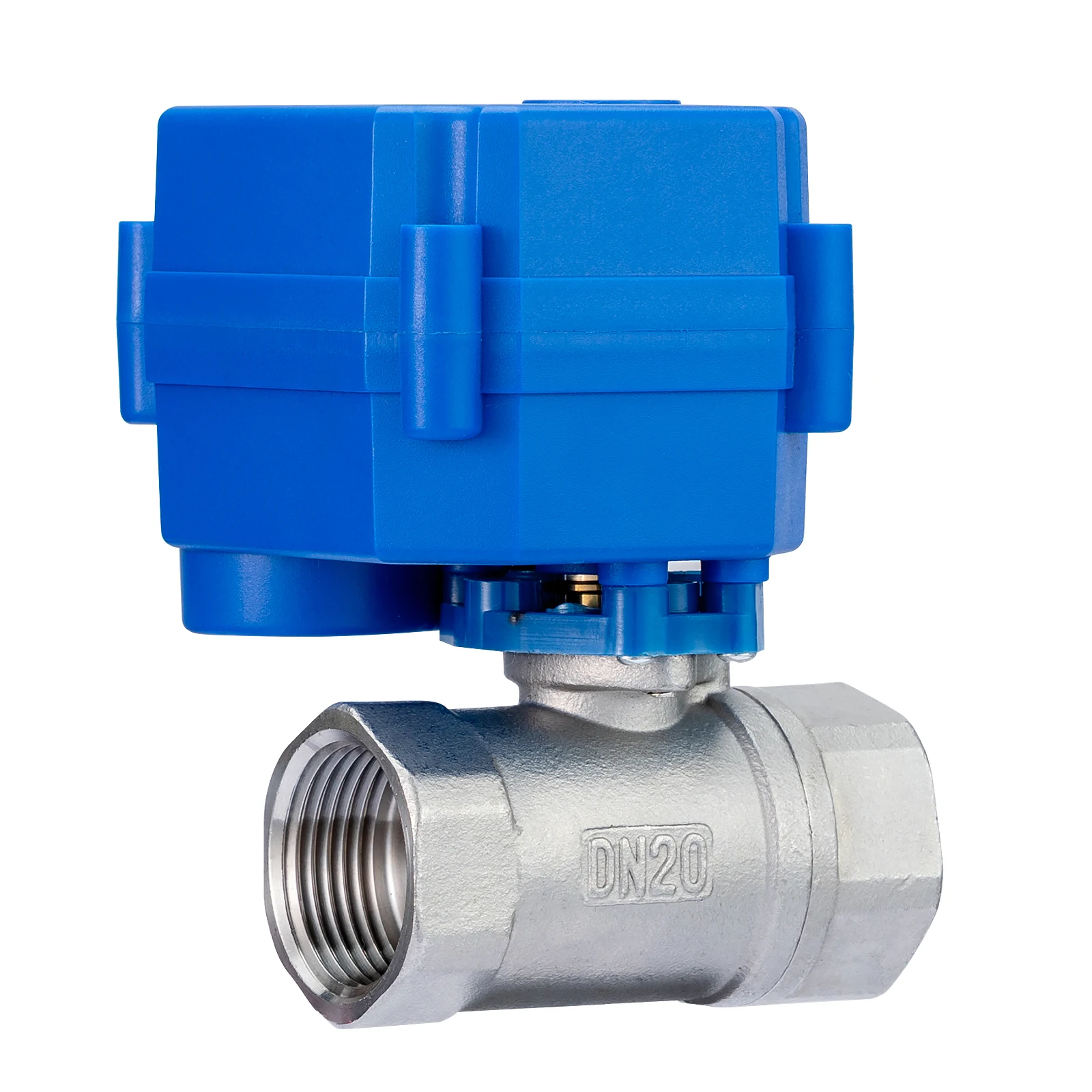 DN20 3/4" stainless steel Two Way Motorized Ball Valve, DC5V 12V 24V ...