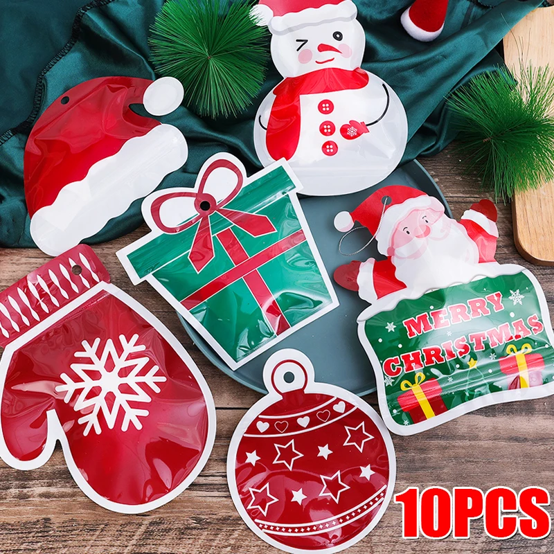 1-10Pcs-Christmas-Packaging-Bags-Cartoon-Candy-Biscuit-Snacks-Zip ...