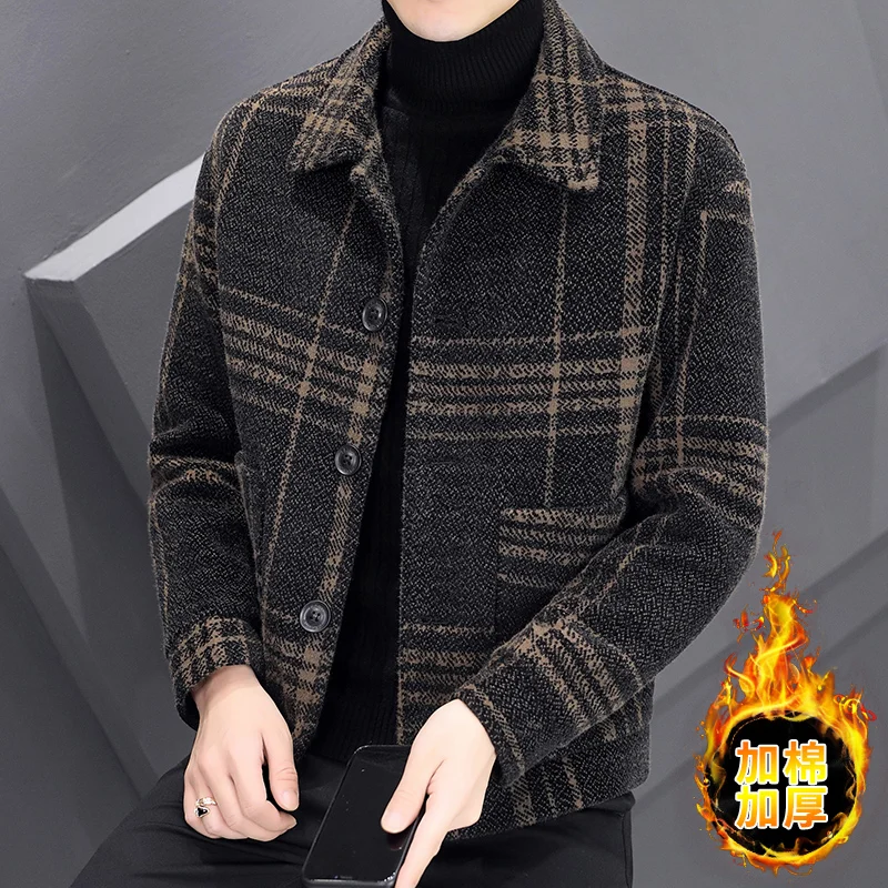 Korean-Winter-Plaid-Woolen-Jacket-Men-High-Quality-Thick-Warm-Wool ...