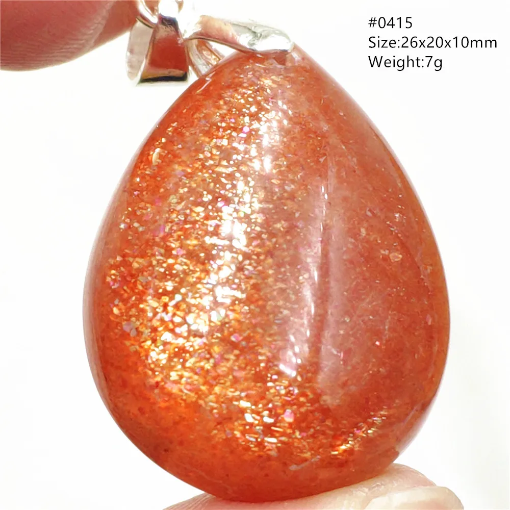 Natural-Orange-Strawberry-Quartz-Gold-Sunstone-Bead-Pendant-Necklace ...