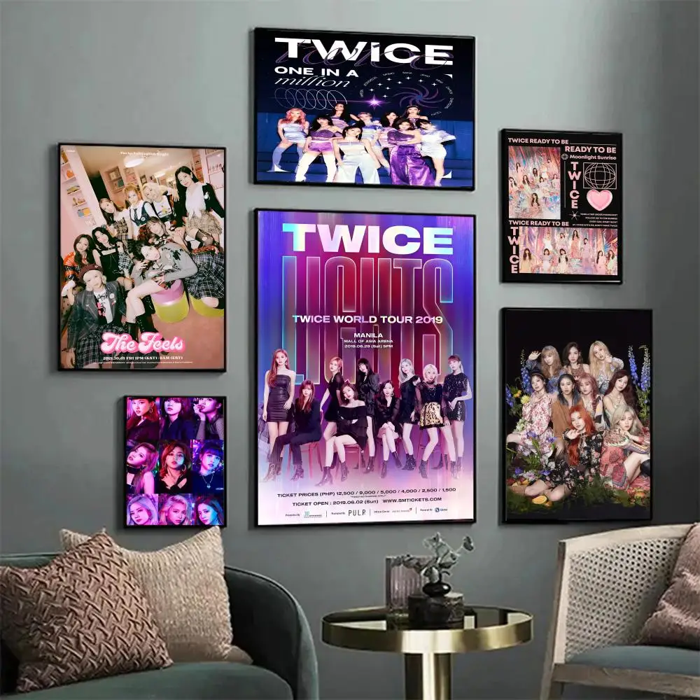 Twice-Kpop-Poster-Sticky-Posters-Retro-Kraft-Paper-Sticker-DIY-Room-Bar ...