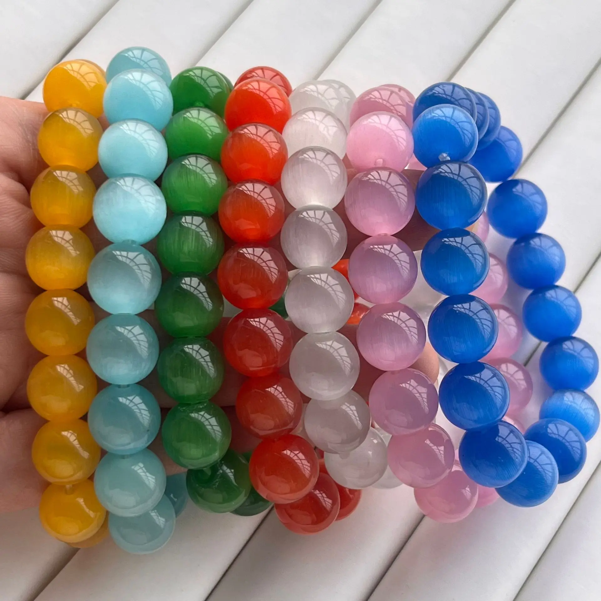 Natural-Cat-Eye-Stone-Bracelet-Men-Women-Healing-Gemstone-Fine-Jewelry ...