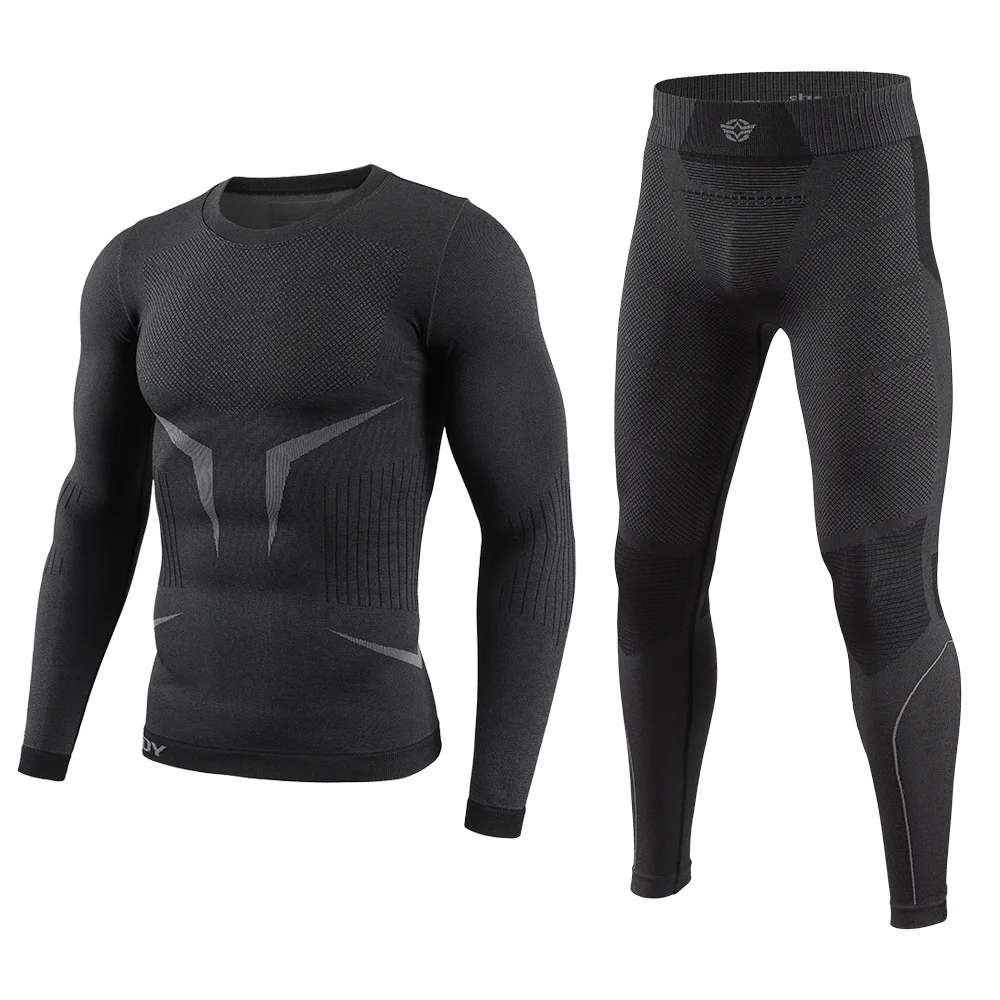 Men Sport Thermal Underwear Suits Outdoor Cycling Compression ...
