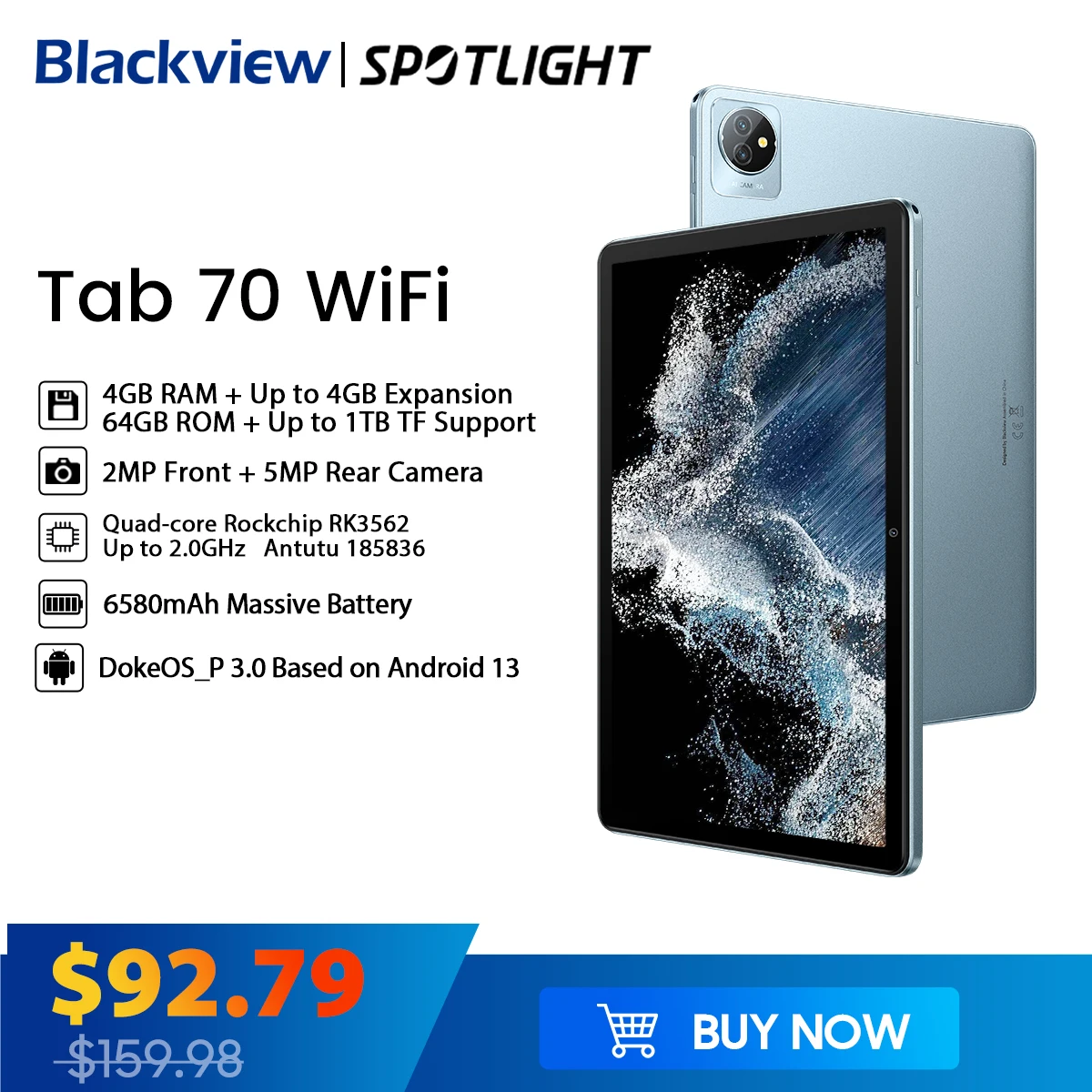 Blackview-Tab-70-Tablet-Android-13-Wi-Fi-4GB-64GB-10-1-HD-Display ...