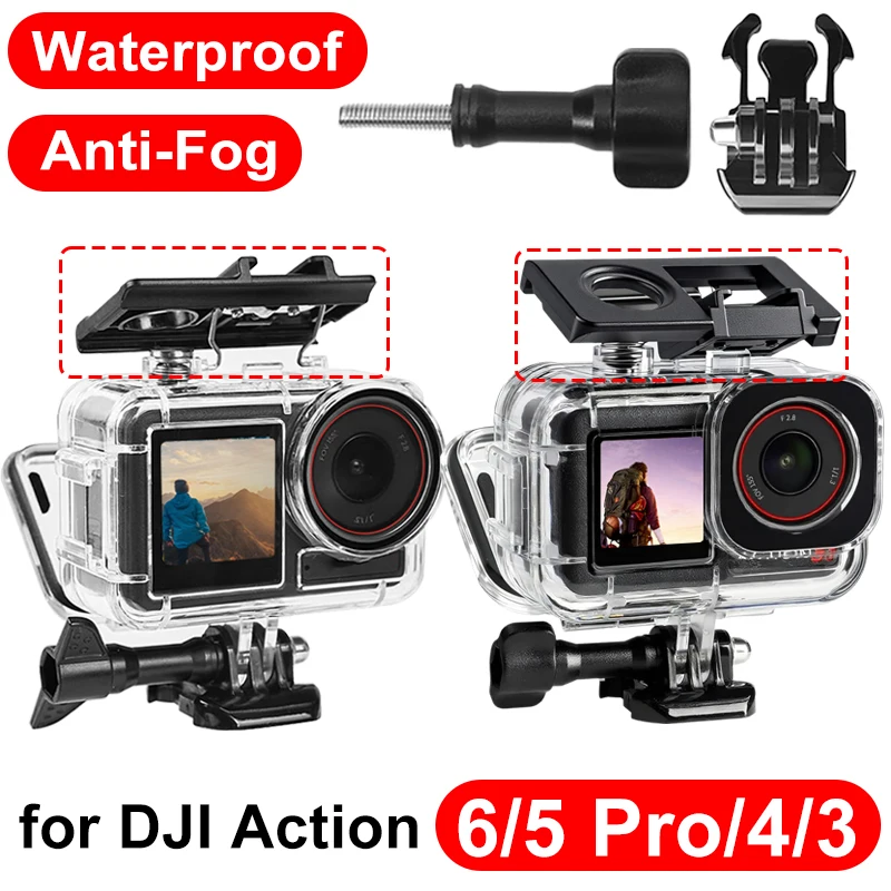 防水ケース 透明保護 DJI Osmo Action 6 5 Pro Action 4 3 水中カバー 保護シェル ブラケット付き ...