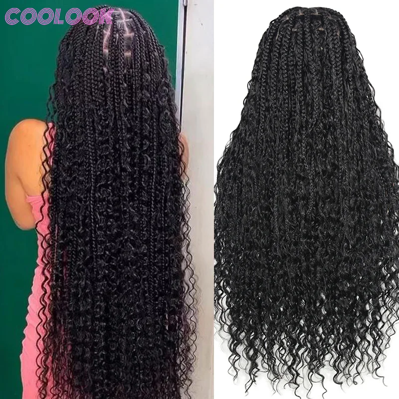Synthetic-Lace-Front-Braided-Wigs-Long-Goddess-Boho-Curls-Knotless-Box ...