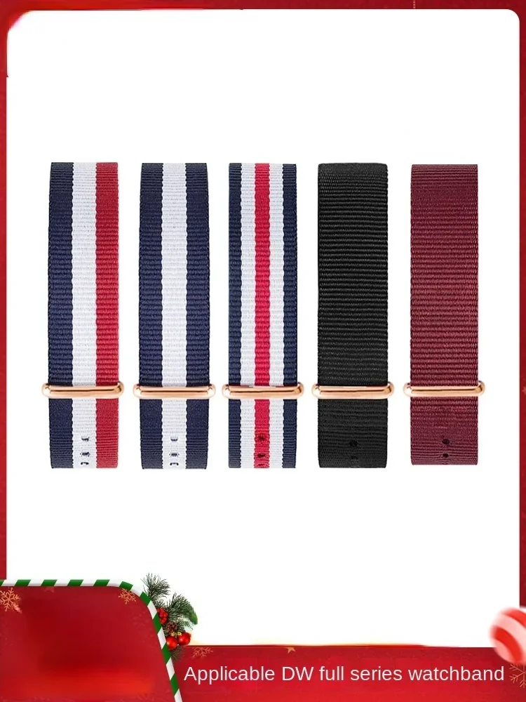 For-DW-Watch-Band-Men-s-and-Women-s-Pure-Black-Wine-Red-Blue-Nylon ...