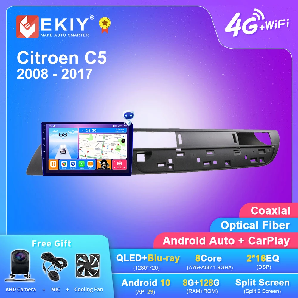 EKIY-T7-Android-10-Multimedia-Car-Radio-For-Citroen-C5-2008-2009-2010 ...