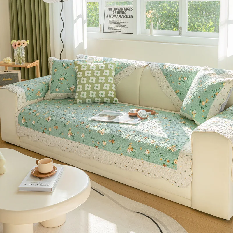 Small-Floral-Cotton-Sofa-Towel-Mat-for-Living-Room-Non-slip-Soft-Couch ...