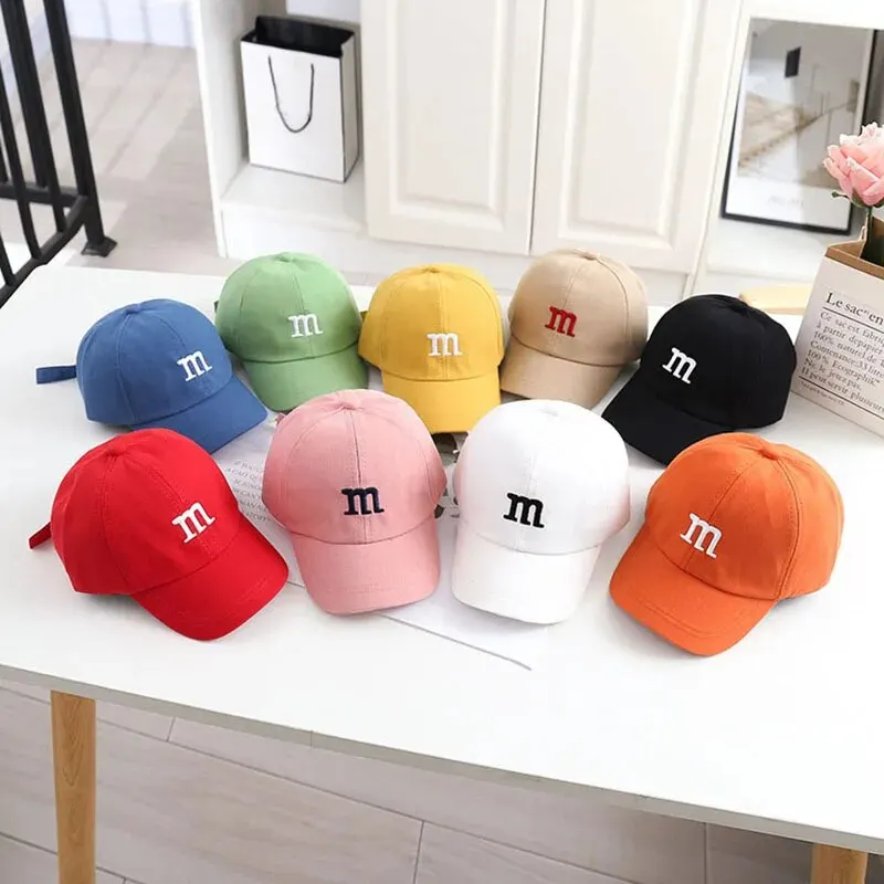 Letter-M-Embroidered-Baby-Baseball-Cap-Solid-Color-Infant-Snapback-Hat ...