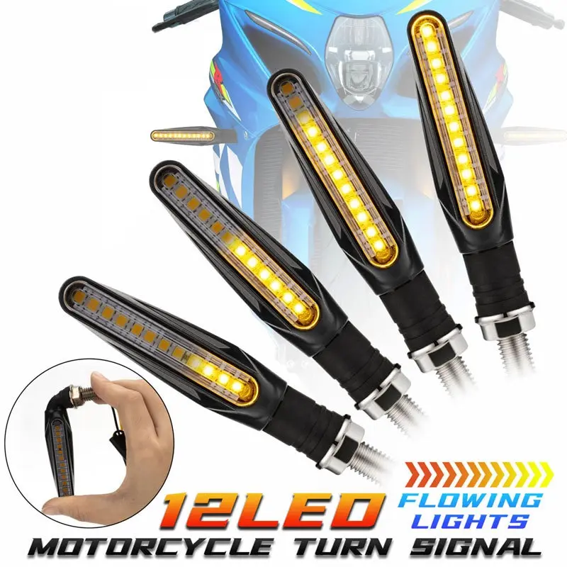 Motorcycle Light One Line Strip 12led Motorcycle Running Water Turn ...