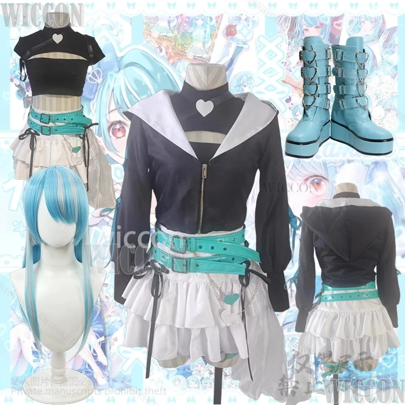 Vtuber Holoolive Youtuber Cosplay Shiranami Ramune Water Color Y2K Cute ...
