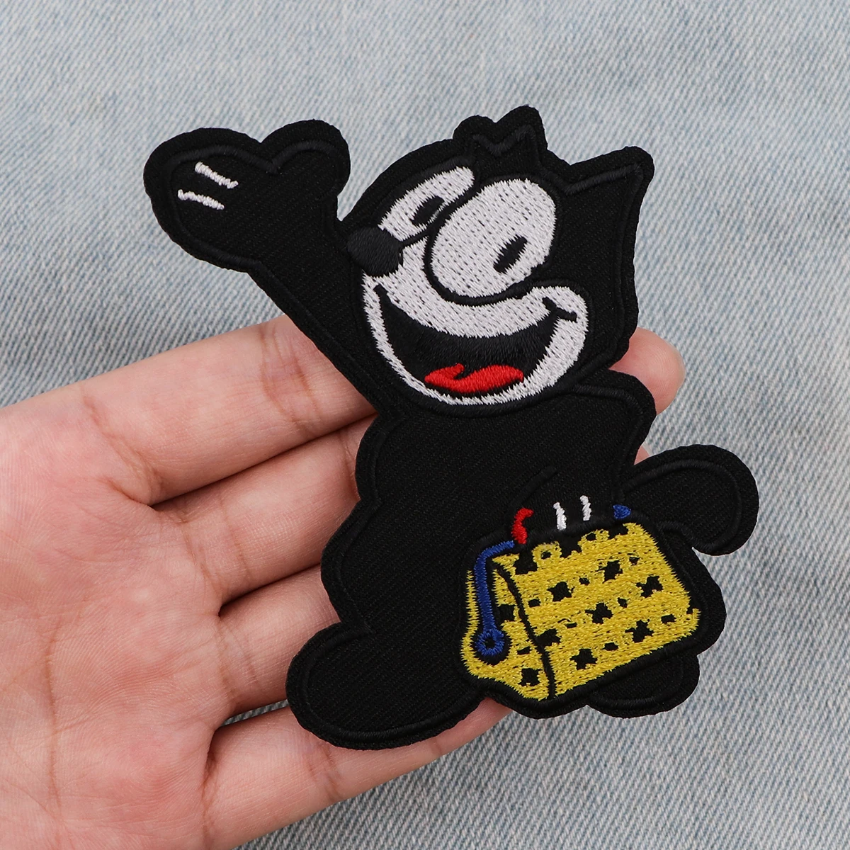 Cartoon Animal Embroidery Patch Black Iron On Patches For Clothing ...