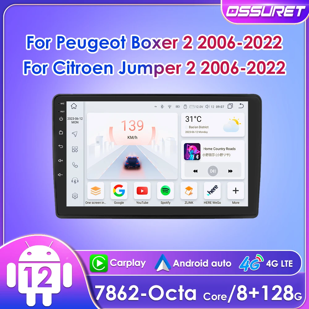 9inch-Android-Car-Radio-for-Peugeot-Boxer-Citroen-Jumper-2-2006-2022 ...