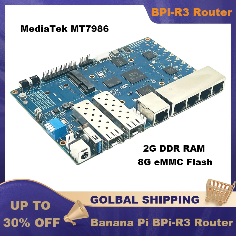 Banana Pi BPI R3 Router Board With MediaTek MT7986 Quad Core ARM A53 ...