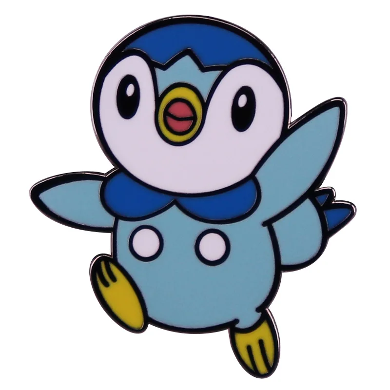 Cartoon Pokemon Piplup Kawaii Metal Enamel Pin - KawaiiMerch.com