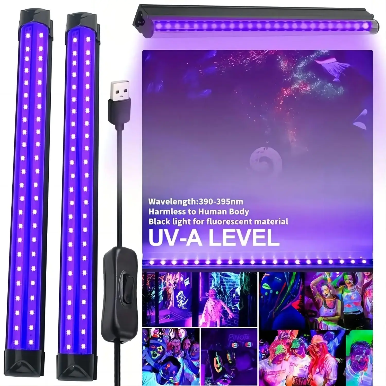 1ft-UV-Black-Light-Bar-for-Room-Cabinet-Holiday-Halloween-Decorations ...