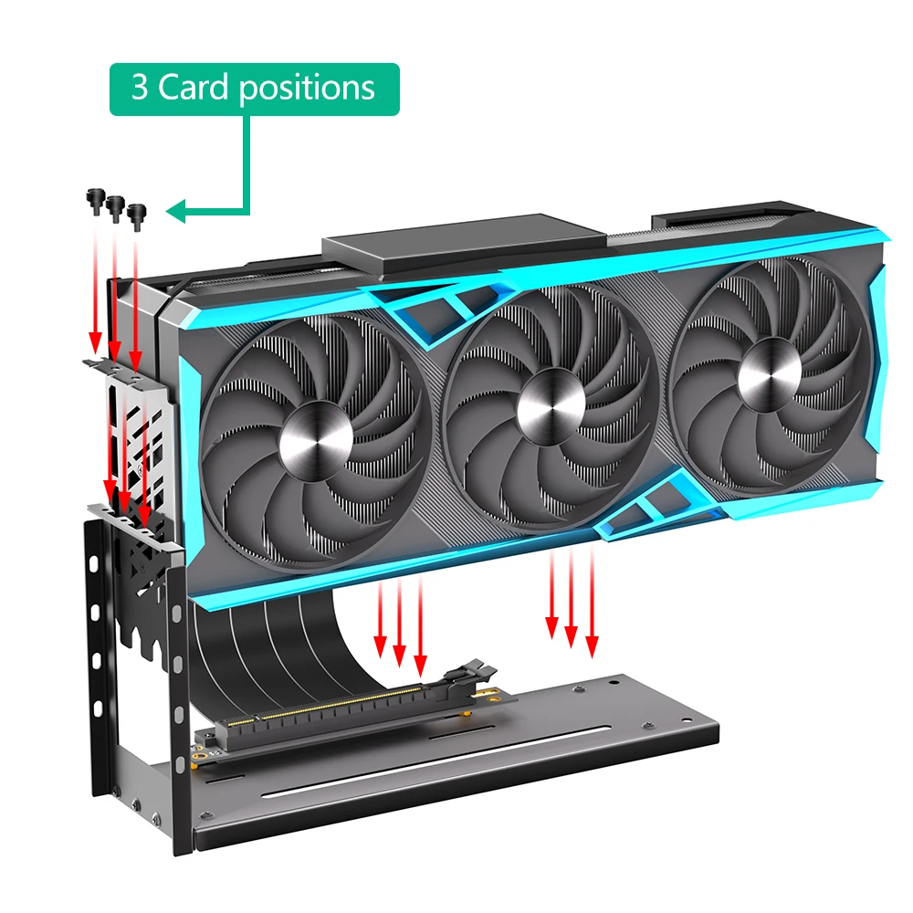 Vertical GPU Mount Bracket, 3 Slots Graphics Card Holder with Hardware ...