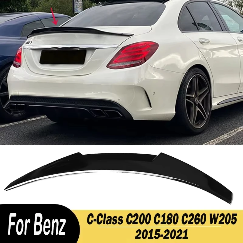 PSM Style Rear Trunk Spoiler Wing For Mercedes Benz C-Class C200 C180 ...
