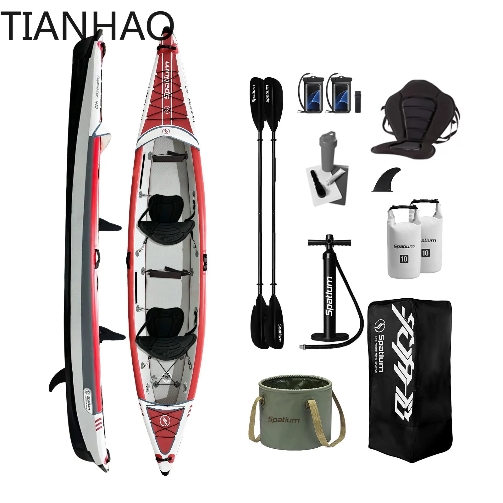 Spatium 2-3 Persons Inflatable Kayak Canoe High Strength DropStitch ...