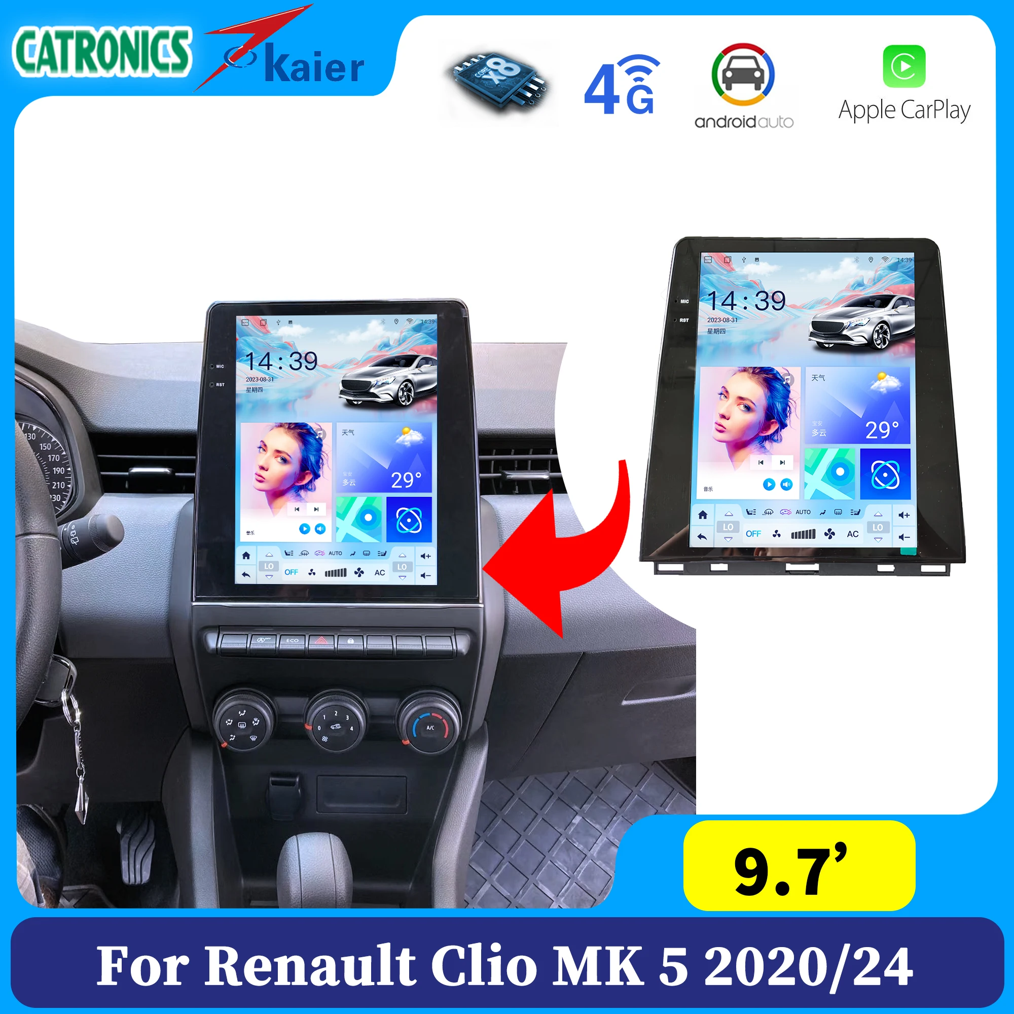 Navmaker-Car-Android-Radio-For-Renault-Clio-5-2020-2021-2022-2023-2024 ...