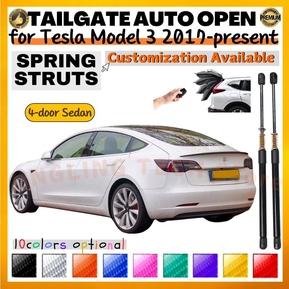 Qty(2) Trunk Struts with Spring for Tesla Model 3 2017-present Rear ...