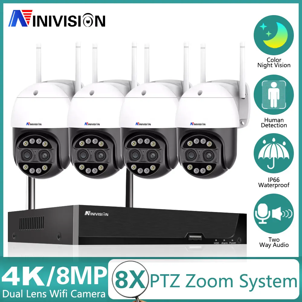 4K XMeye Video Surveillance Camera System With Wireless Wifi NVR Kit ...