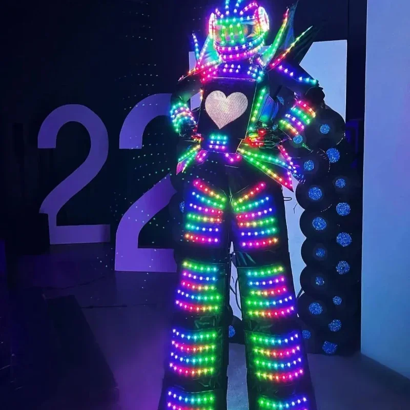 LED Pixels Robot Suit Costume Clothes Stilts Walker Costume LED Lights ...